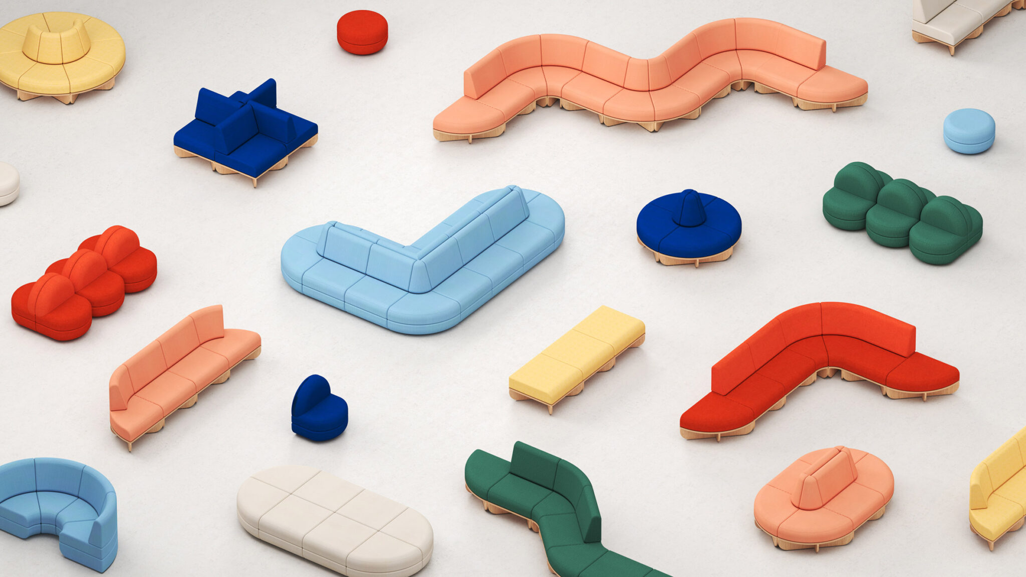 Sofá modular Macaron de Bert Plantagie e Mecanoo - Monte sua casa